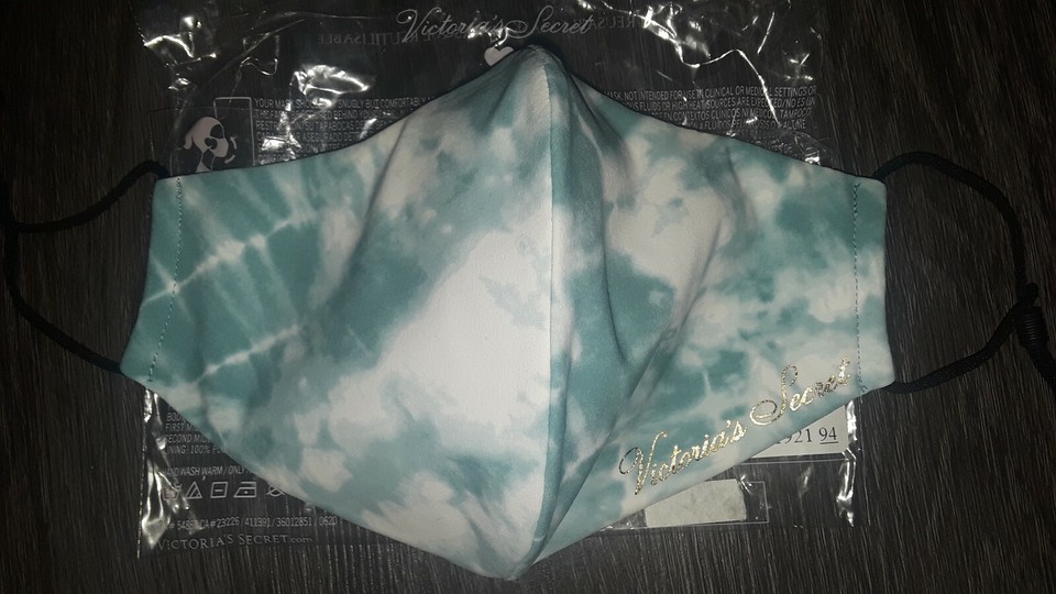 NEW Victoria Secret REUSABLE & Washable Face MAsk Blue tye dye with ...