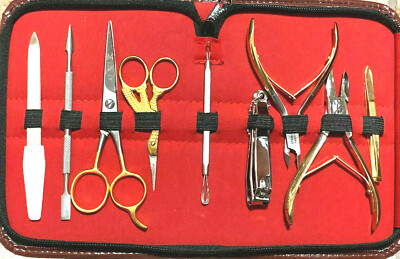 9PCS PROFESSIONAL MANICURE PEDICURE TOOLS SET KIT UNISEX BRAND NEW ...
