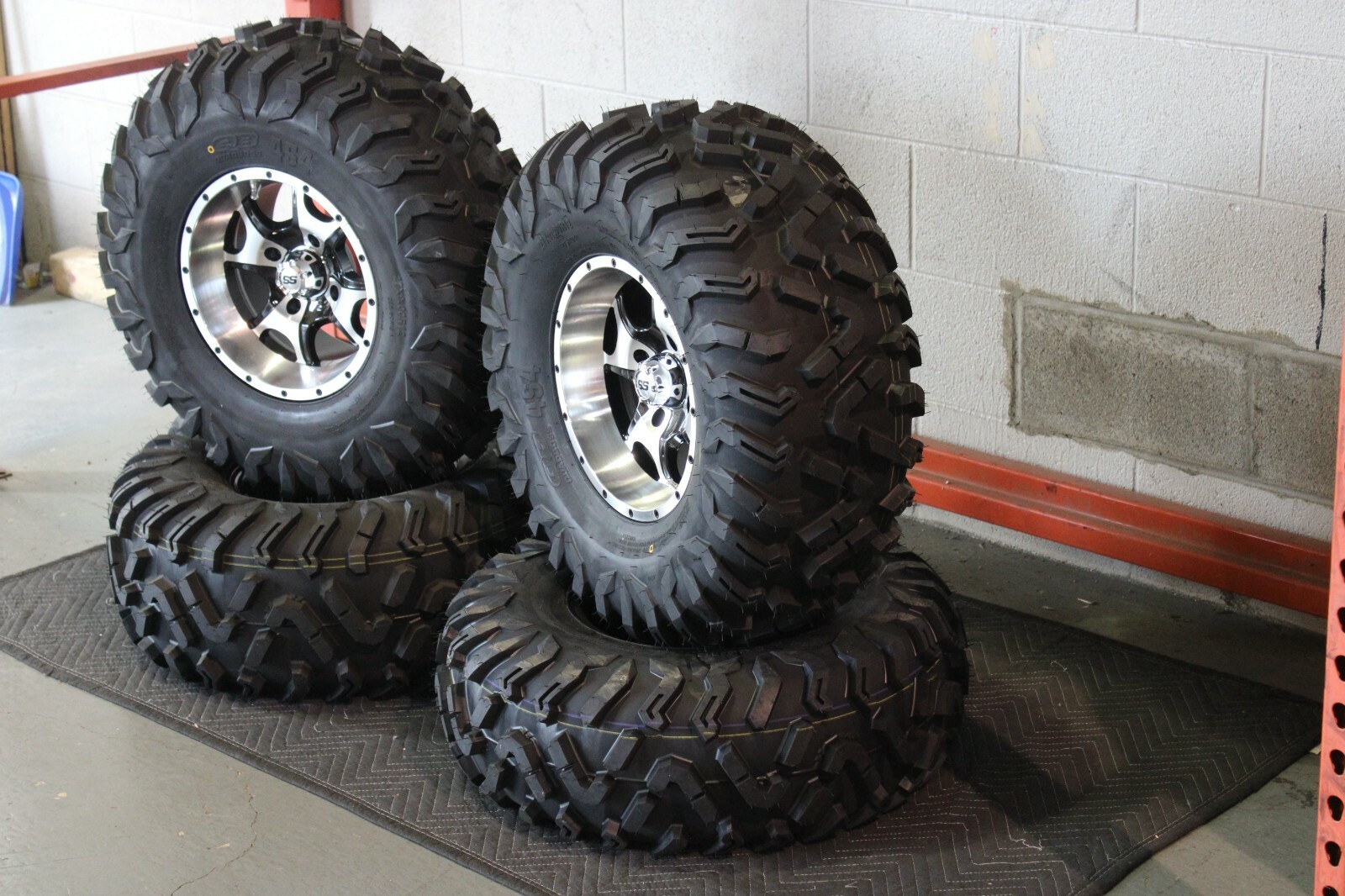 HONDA RINCON 650 680 27" QB454 RADIAL ATV TIRE COBRA M/B WHEEL KIT ...