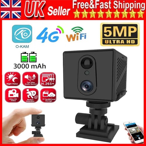 4G SIM Card WIFI Camera 5MP HD Home Security Mini Cam IP CCTV Remote ...