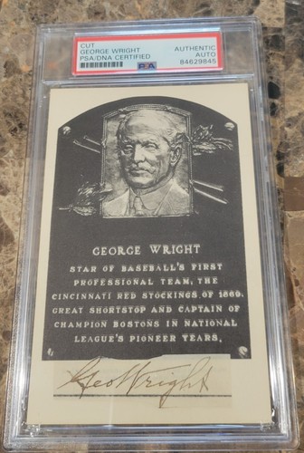 George Wright Signed Cut on Artvue HOF Plaque Postcard Autograph RARE ...