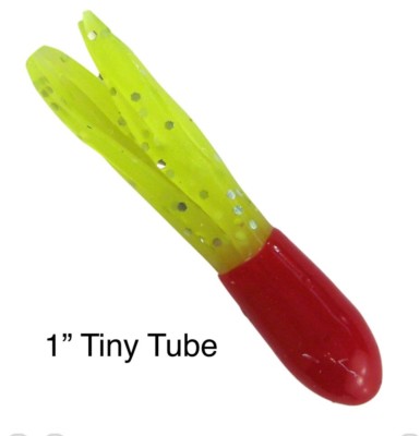 1" Tiny Tube™ Crappie Jig Skirts 100pk Red/Chartreuse Sparkle | eBay