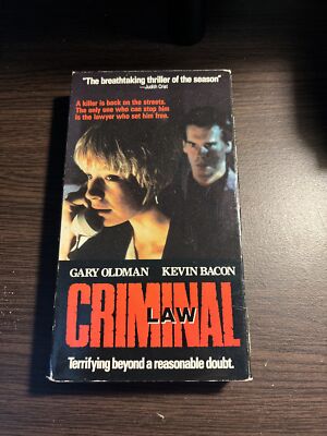 Criminal Law (1988) VHS - Gary Oldman, Kevin Bacon - Suspense Thriller ...