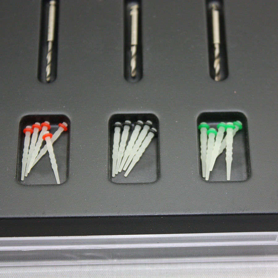 1 Box Dental Screw Thread Fiber Set 20 pcs Fiber Post & 4 Drills Free ...