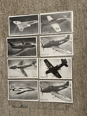 Lot of 8 vintage US Navy Air Force postcards P-51 X4 F86 F-84E ...