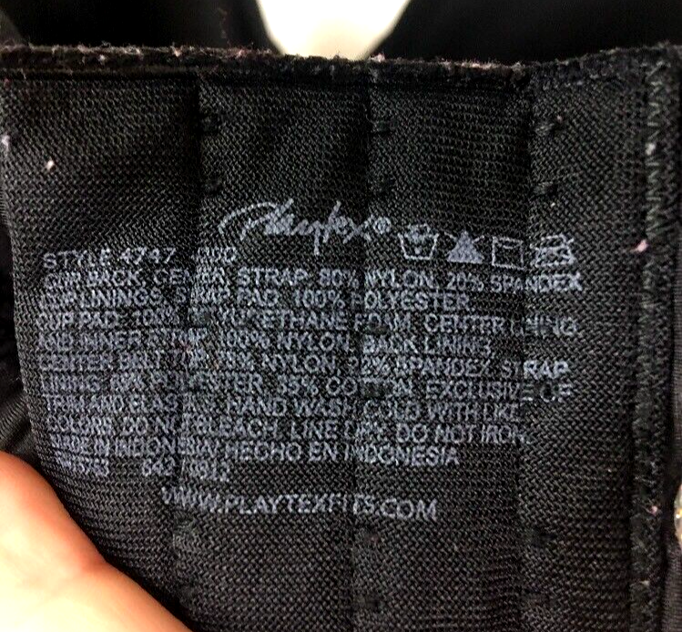 Playtex Full Coverage Bra Size 42 DD Black on Black Stripes B162*B | eBay