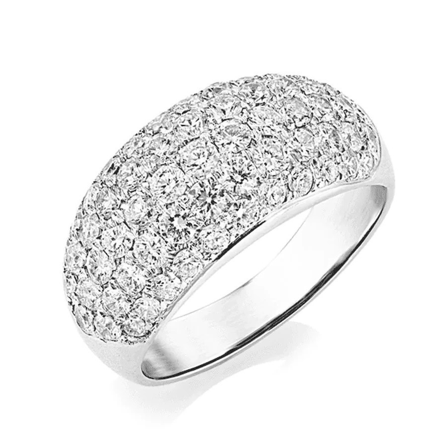 2Ct White Round All Moissanite Anniversary Gift Ring Solid 935 ...