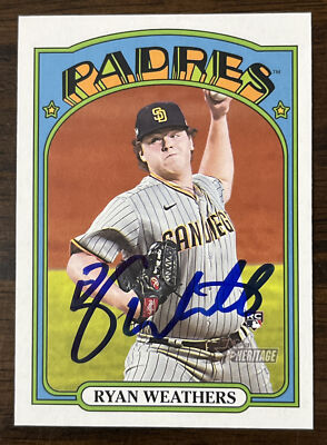 RYAN WEATHERS Signed 2021 Topps Heritage High Number Baseball Card #634 ...
