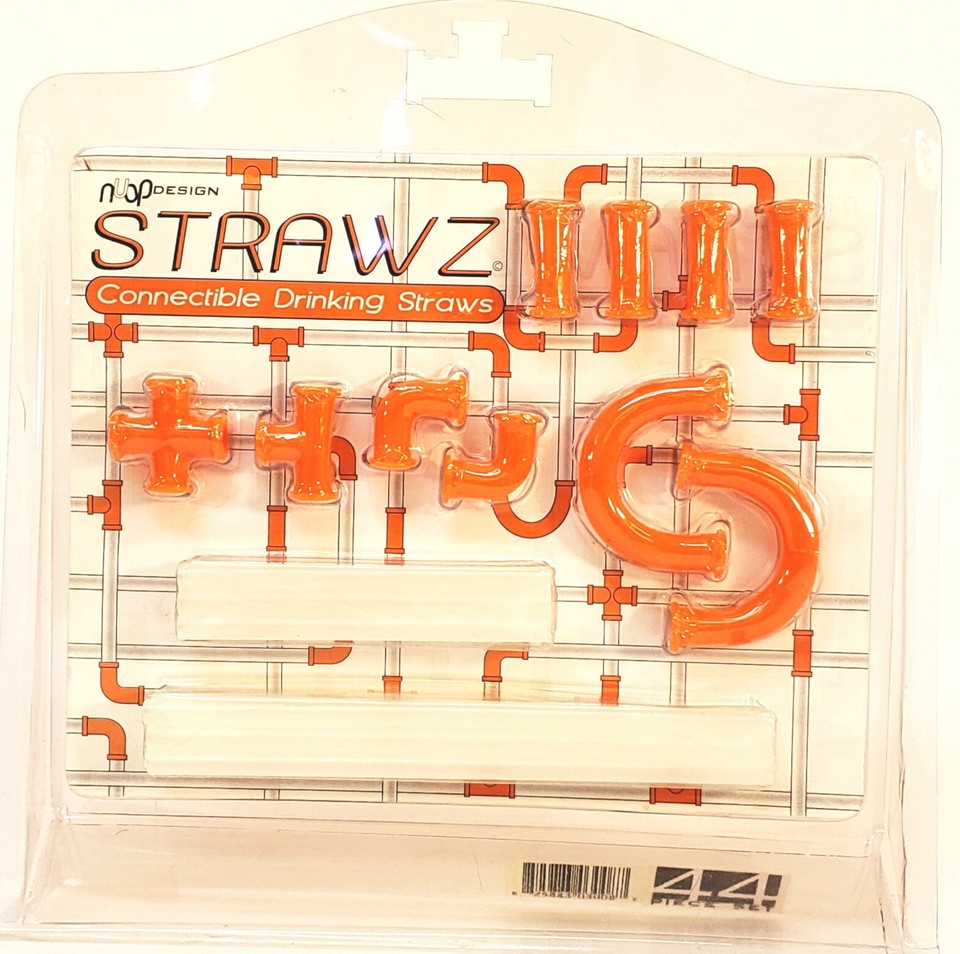 NEW nuop Design STRAWZ Connectable Drinking Straws Pieces Orange ...