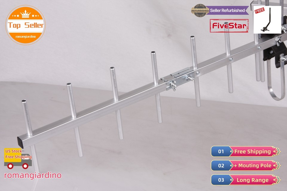 Outdoor Long Range Yagi Antenna 250 Mile for Focused HD TV Reception ...