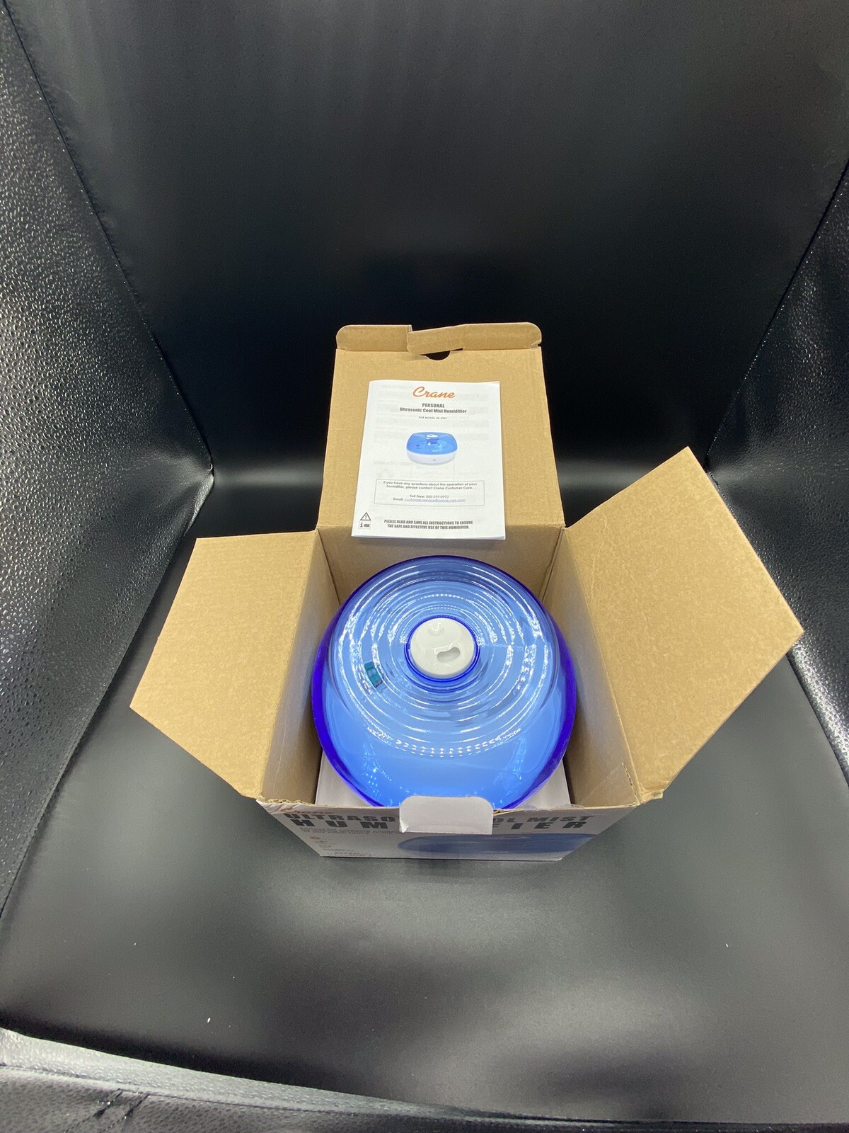 Crane EE-5951 0.2 Gal. Ultrasonic Cool Mist Humidifier - Blue and White ...