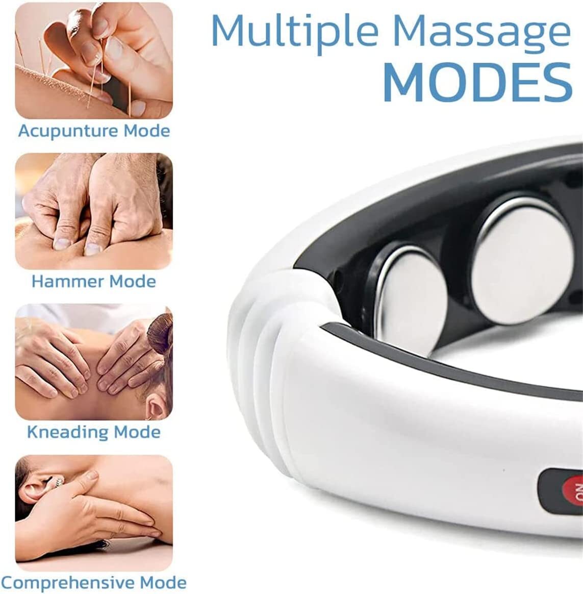EMS Neck Acupoints Lymphvity Massager Device with 6 Modes &15 Levels ...