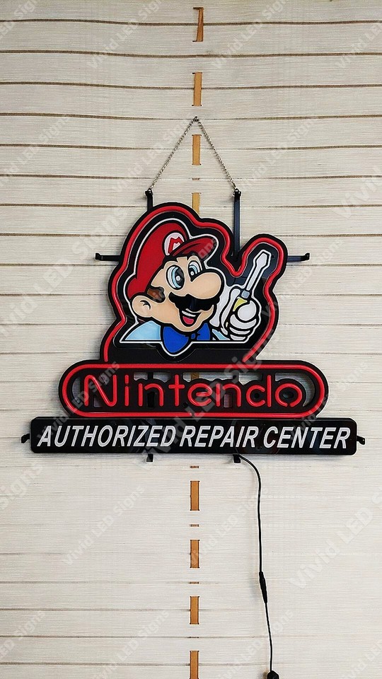 Nintendo Repair Center Video Game Vivid LED Neon Sign Light Lamp With ...