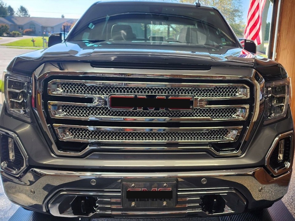 2019-2022 GMC Sierra 1500 SLT AT4 Chrome Grille Grill Mesh Overlay 2PC ...