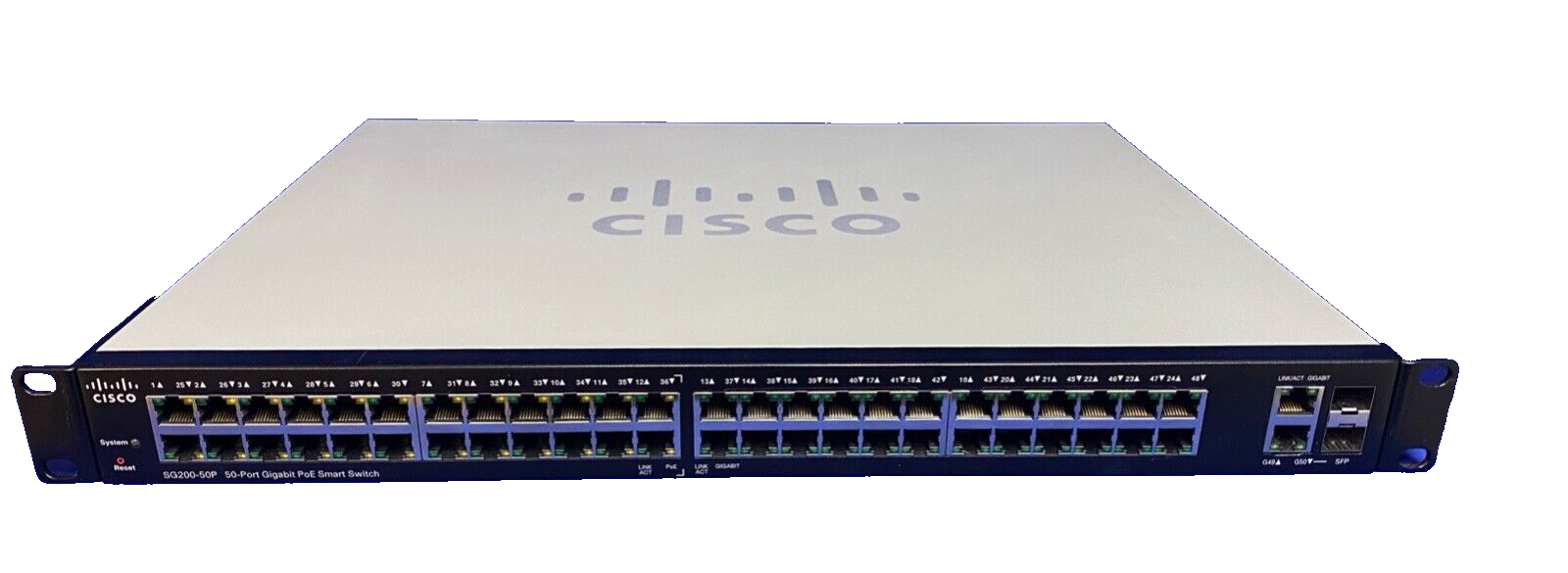 CISCO SG200-50P-50-Port Gigabit Ethernet Smart Switch-w/ 24 PoE-Great ...