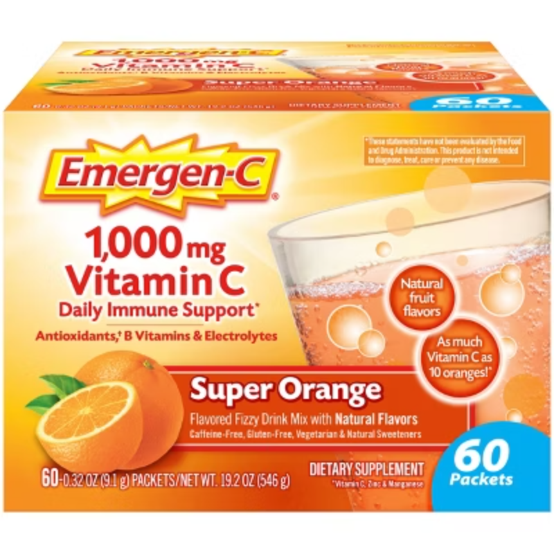 Emergen-C Vitamin C Supplement Drink Mix Packet Powder - Super Orange ...