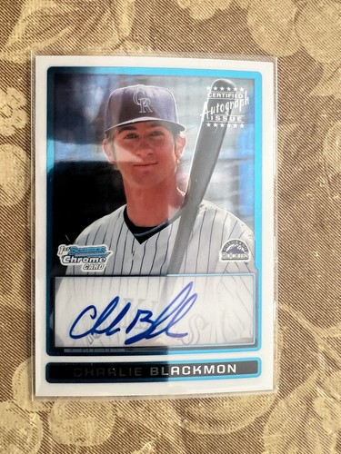 2009 CHARLIE BLACKMON BOWMAN CHROME 1ST ROOKIE RC ON CARD AUTO CARD ...