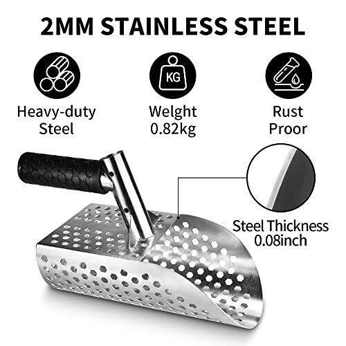 Stainless Steel Sand Scoop Hand Sifter for Metal Detecting Digging on ...