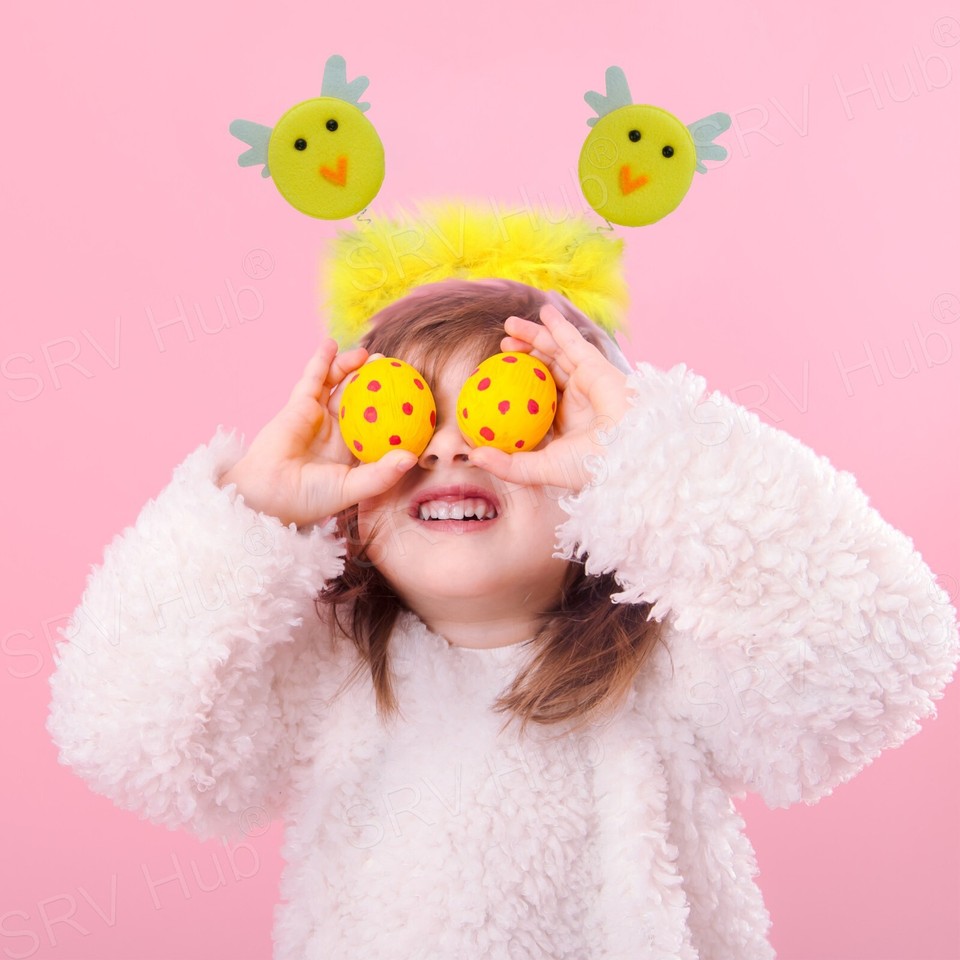Universal Size Easter Chick and Rabbit Head Boppers With Fur Kids Party ...