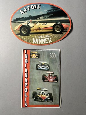 A.J. Foyt Indy 4 Time Winner Indianapolis 400 Race Track Decal Stickers ...