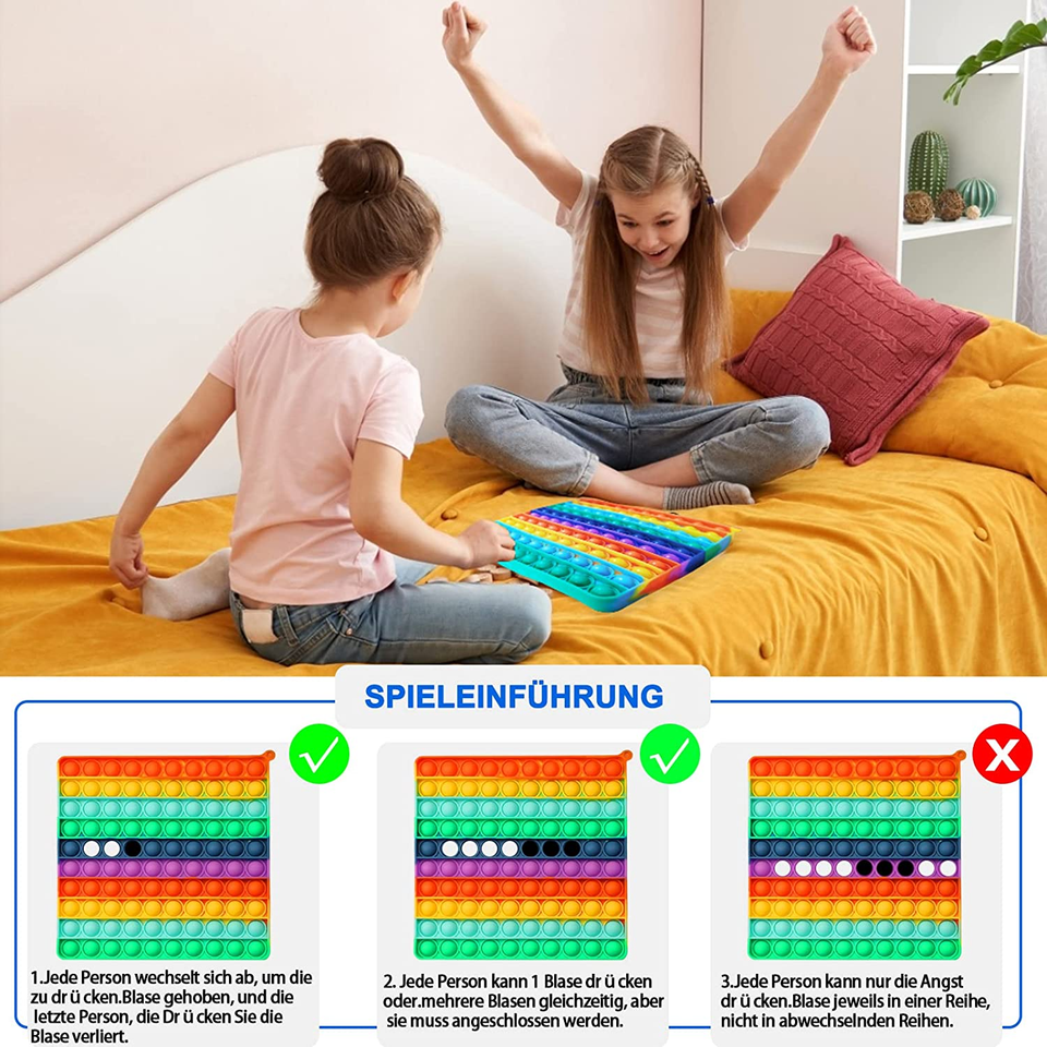 Pop It 10X10 Mit Die Anzahl, L’Rainbow Popits Spiel, Poppit Spielzeug ...
