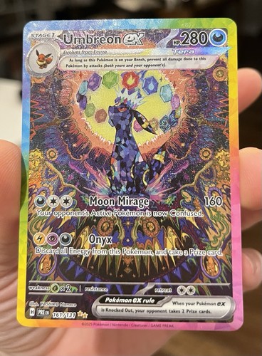 🚀 Pokémon Prismatic Evolutions UMBREON EX 161/131 IN HAND. SHIPS NEXT ...