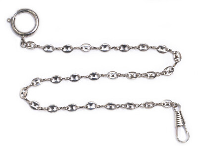 1 POCKET WATCH CHAINS STAINLESS Silver tone CLASP RING CLIP NEW | eBay