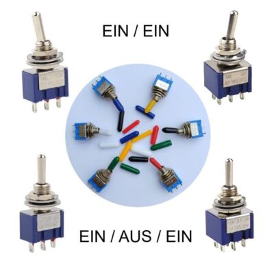 Miniatur Kippschalter Schalter 3-Pin 6-Pin EIN/AUS EIN/EIN EIN/AUS/EIN ...