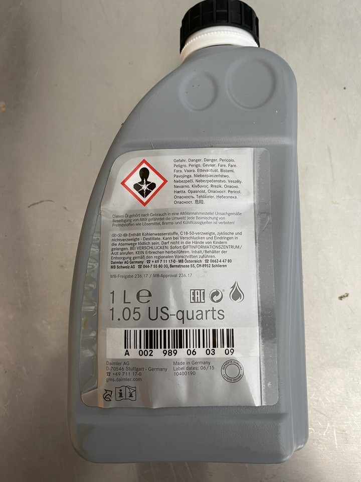 Mercedes-Benz D971 Transmission Fluid 0029890603 Type 236.17 Gold Fluid ...