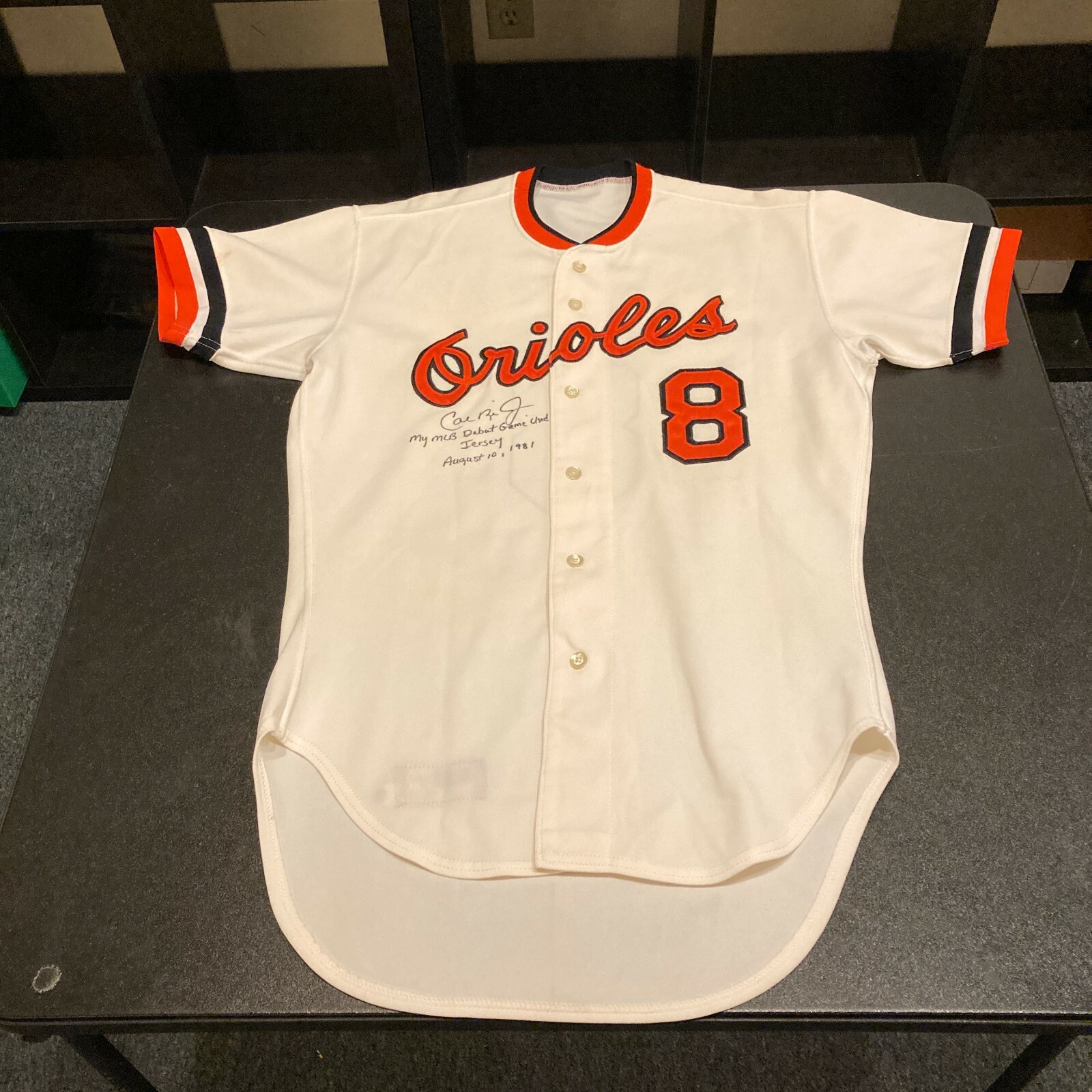 Cal Ripken Jr. 1981 Rookie MLB Debut Signed Game Used Jersey Mears 10 ...