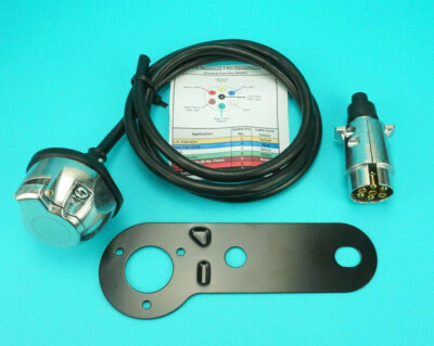 Pre-wired 7 Pin METAL Towing Socket on Bracket with 7 Pin Plug ...