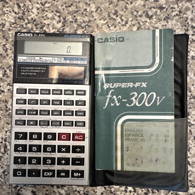 Vintage Casio FX-300V Super-FX Solar Powered Scientific Calculator (146 ...