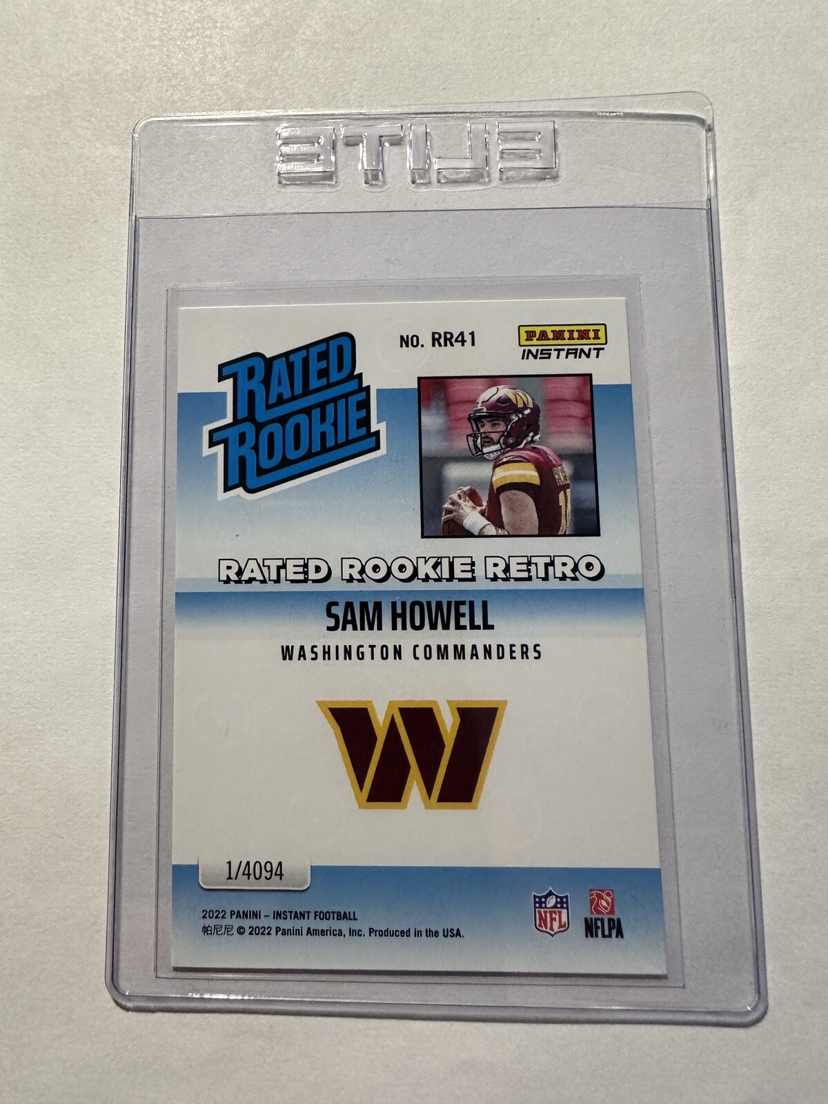 2022 Panini Instant Rated Rookie SAM HOWELL RC 1/4094 #RR41 Wash ...