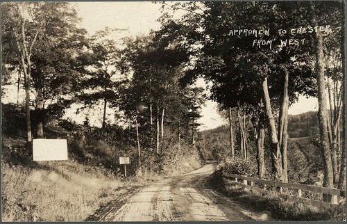RPPC Chester Vermont Approaching From The West Two Road Signs In Photo ...
