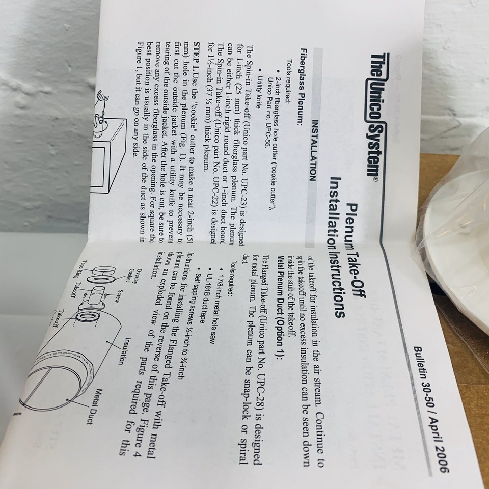 Unico UPC-80F-1 Fiberglass 2" Single Install Kit | eBay