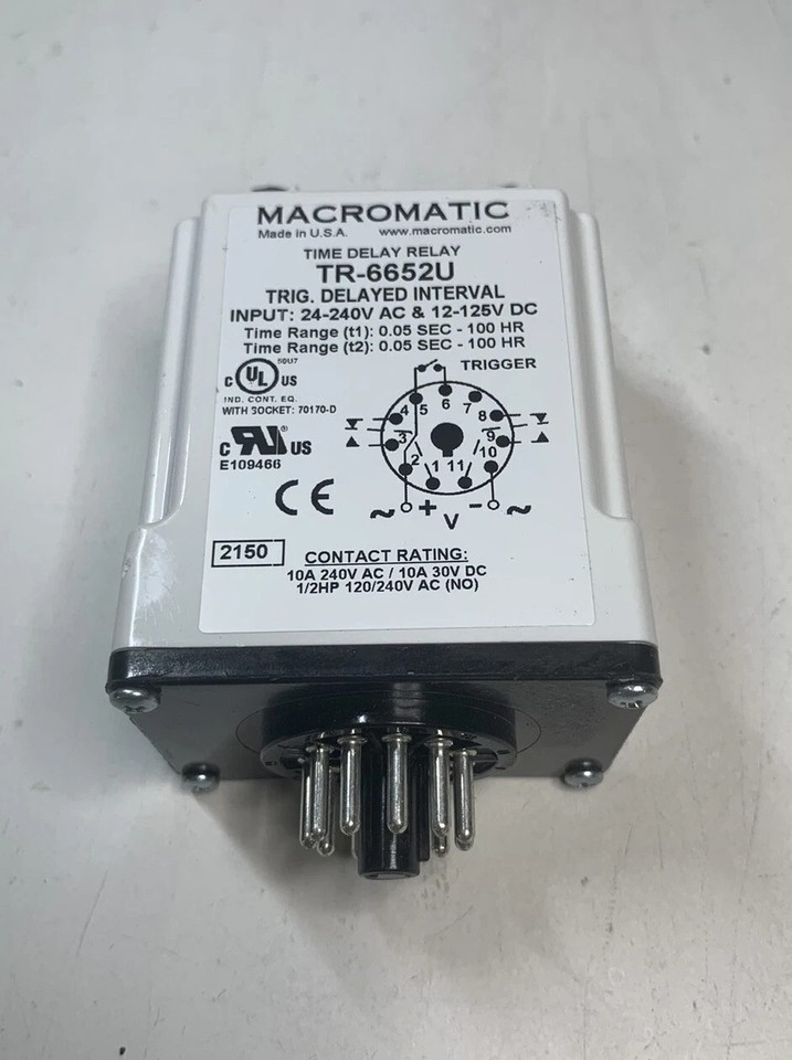 Macromatic TR-6652U TR6652U Time Delay Relay | eBay
