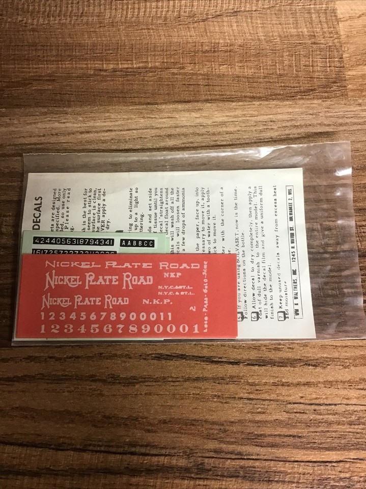 Walthers HO Scale Decal 72-75: Nickel Plate Road NKP Diesel Switcher ...