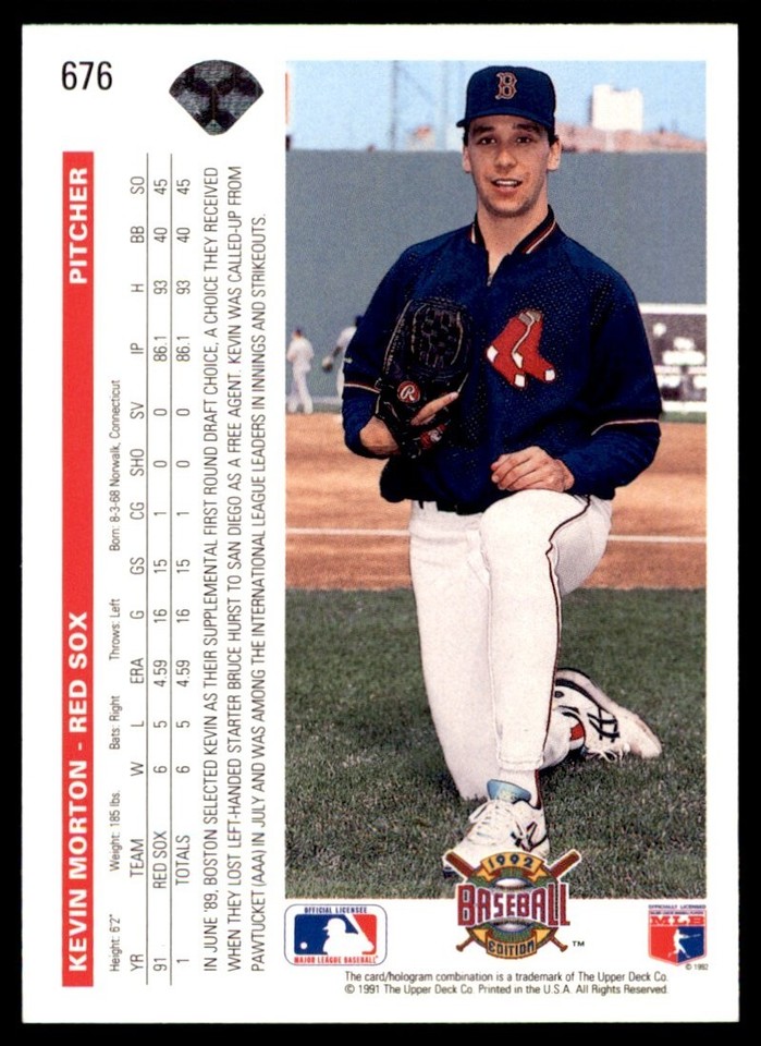 1992 Upper Deck Kevin Morton Boston Red Sox #676 0987 | eBay
