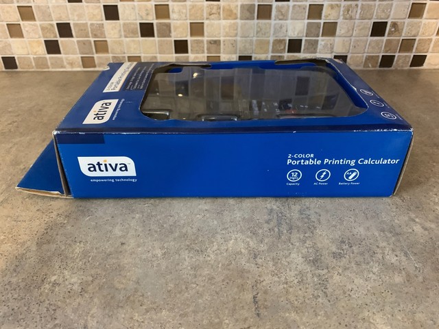 Ativa At-p1000 Printing Calculator 2 Color Ribbon Print L Display 12 ...