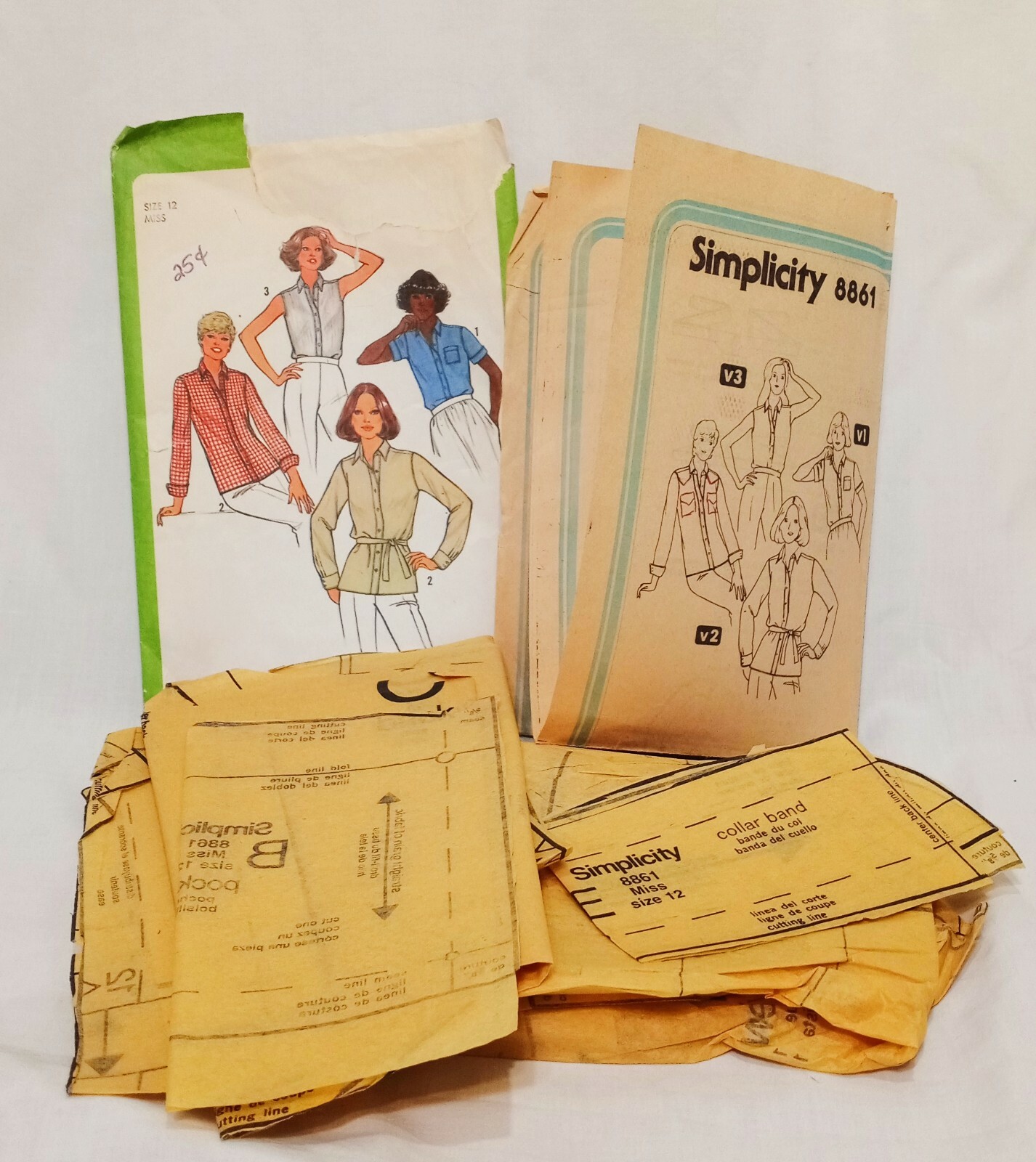 Misses Shirt and Tall Misses Size 12 Simplicity 8861 1978 2 Lengths ...
