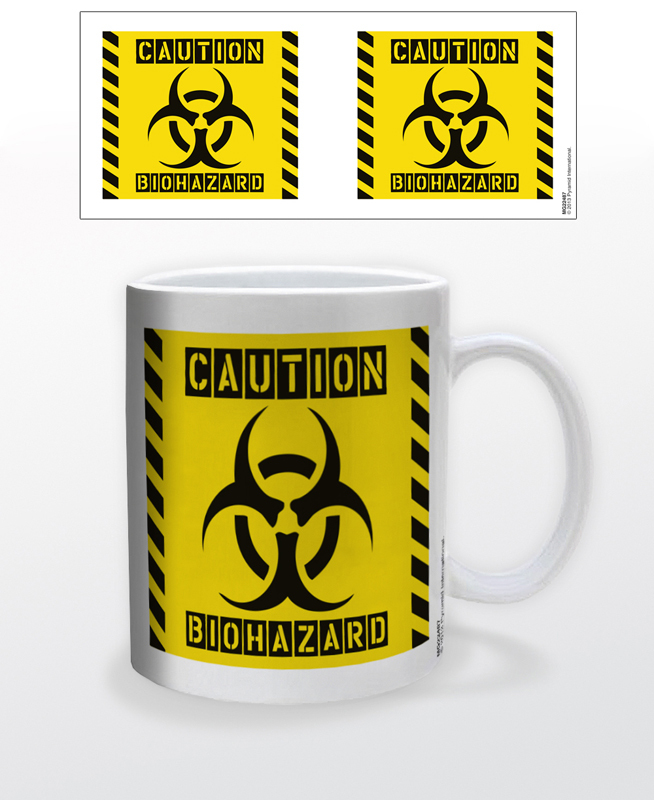 BIOHAZARD 11 OZ COFFEE MUG TEA CUP HEALTH RISK DANGER DECOR EMERGENCY ...