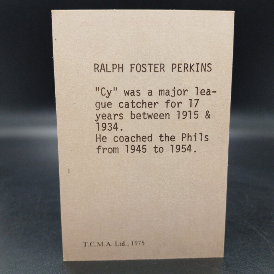 1975 TCMA 1950 Philadelphia Phillies Cy Perkins Vintage Baseball Card ...