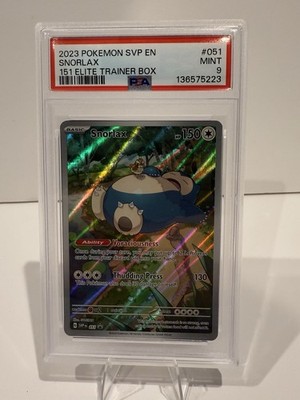 2023 Pokémon TCG 151 Elite Trainer Box ETB Snorlax Promo #051 PSA 9 ...