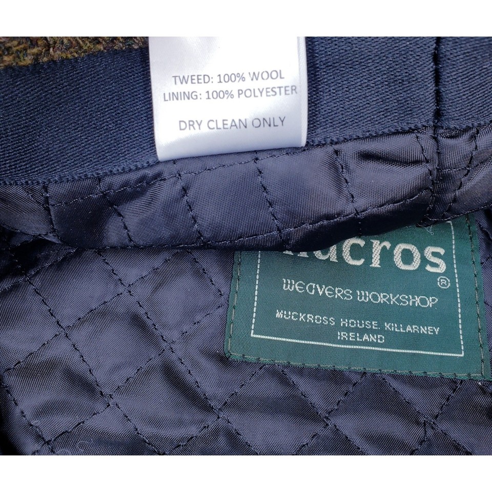 NWT MUCROS WEAVERS Trinity Wool Newsboy Flat Cap Herringbone Irish ...