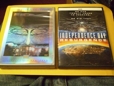 (2) Independence Day DVD Lot: Independence Day + Resurgence Will Smith ...