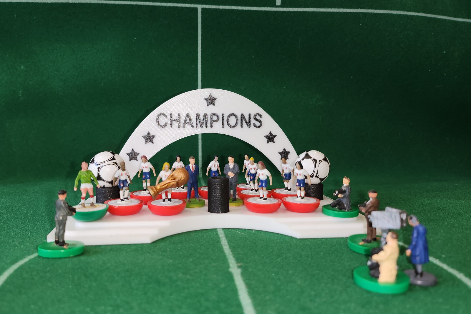 DELUXE SUBBUTEO WINNERS PODIUM WITH UEFA CUP AND IMPROVED SILVER CUPS ...