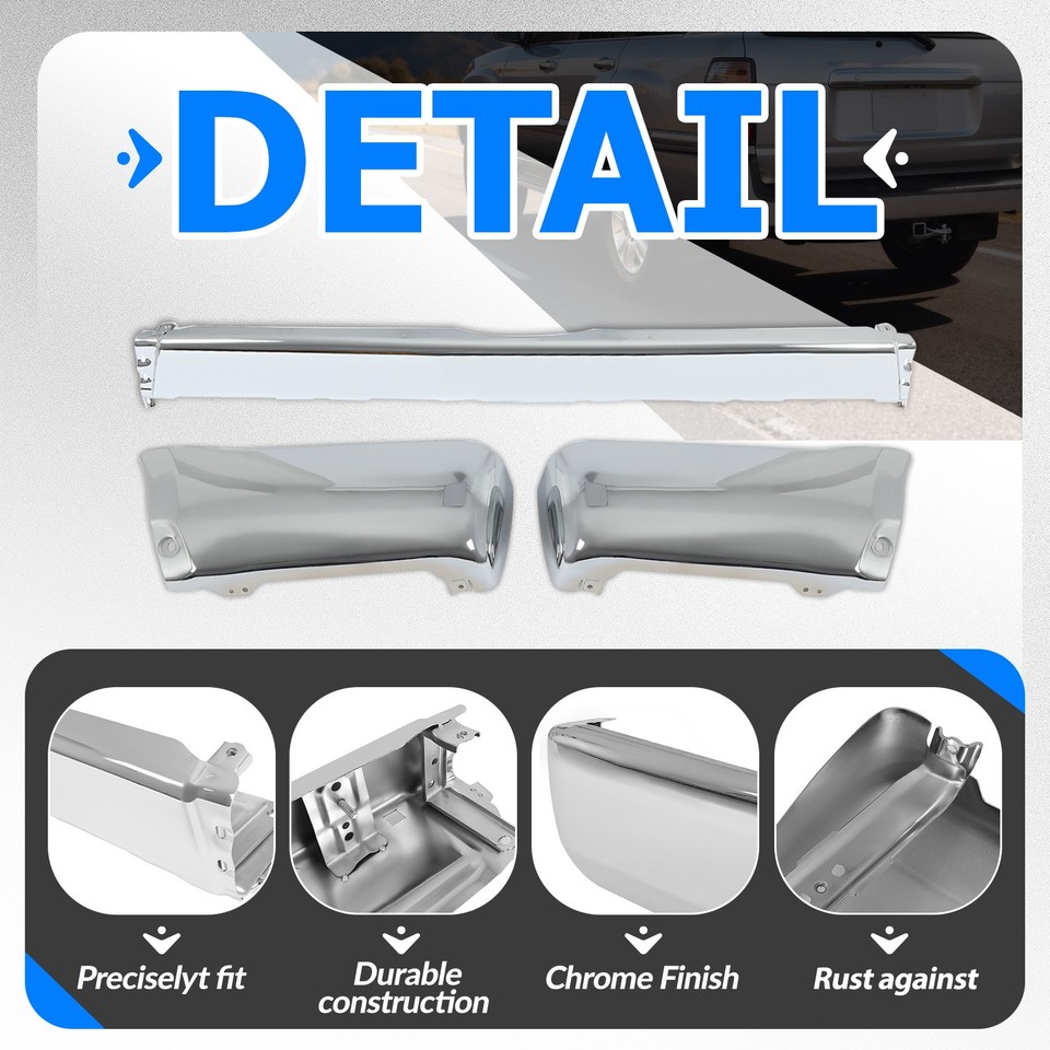 Step Bumper For Toyota 4Runner 1996-2002 with Chrome Steel Rear Bumper ...
