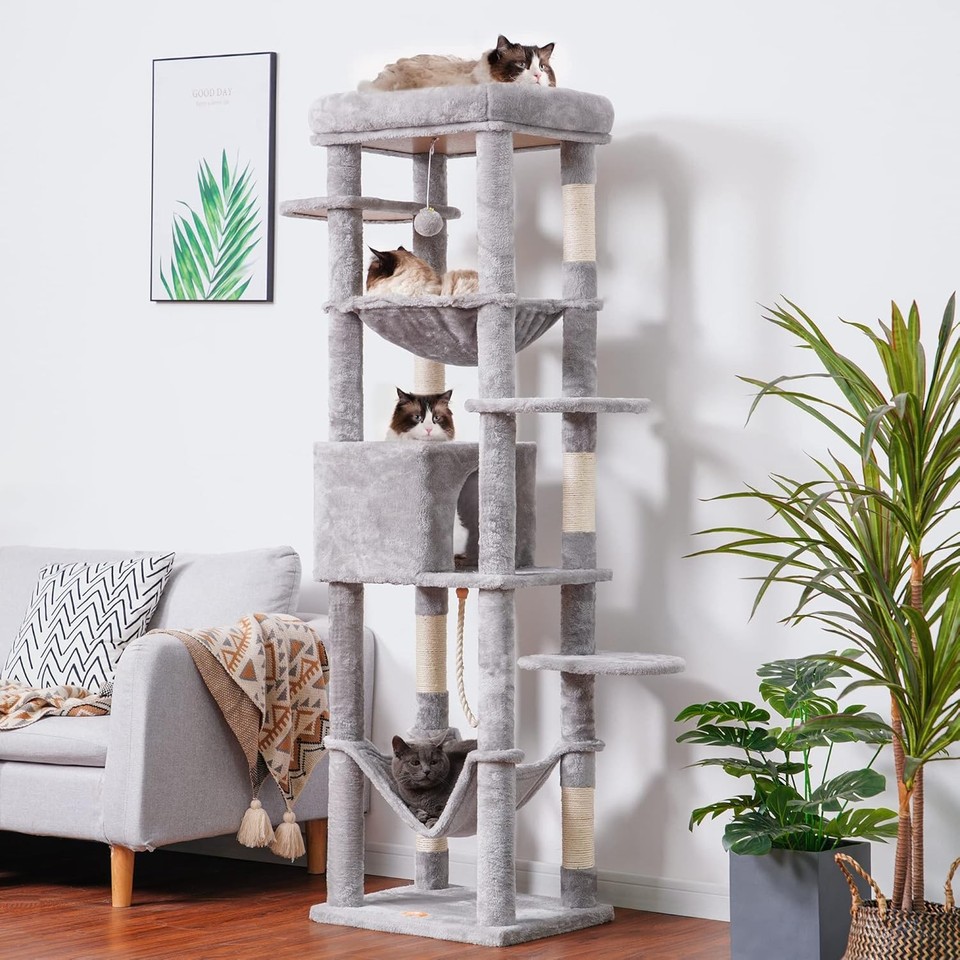 Cat Tree for Large Cats 20 lbs Heavy Duty,69 inches XXLCat Tower for ...