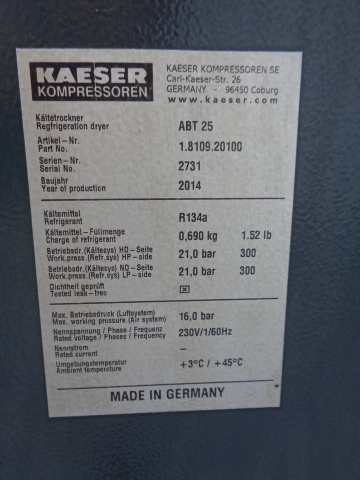 2014 Kaeser SK20T 20 hp rotary screw air compressor with air dryer | eBay