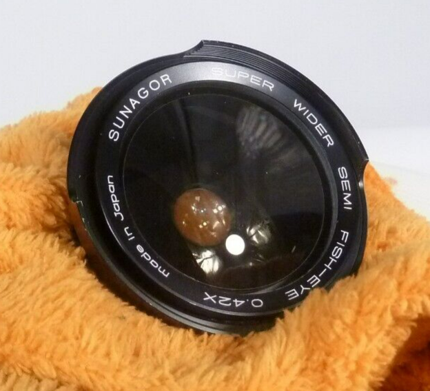Wide Angle Lens Adapter SUNAGOR Super Wide Semi Fish-Eye 0.42x refm ...